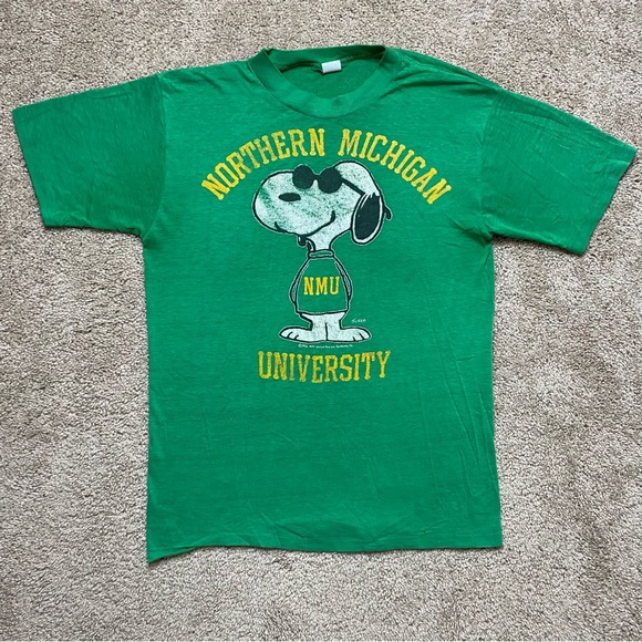 Peanuts | Shirts | Vintage Northern Michigan University Wildcats Snoopy ...